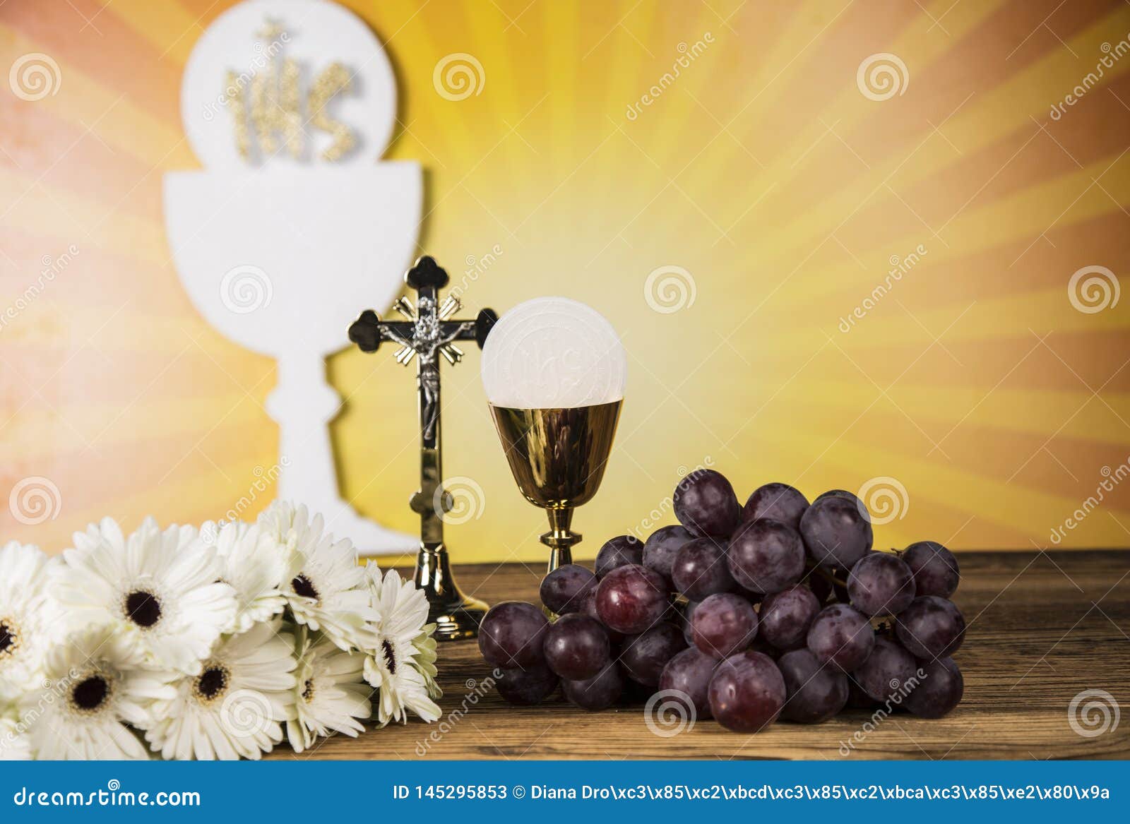 The Background of the First Holy Communion Stock Image - Image of body ...