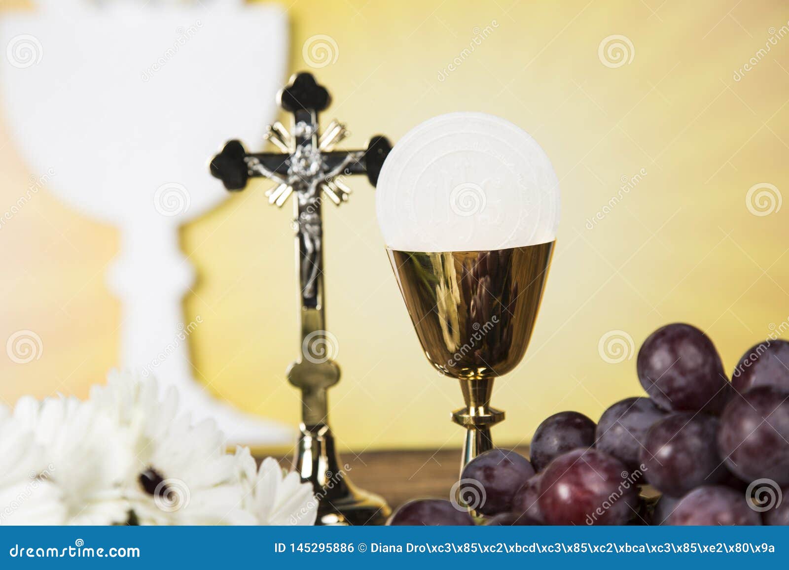 The Background of the First Holy Communion Stock Photo - Image of good ...