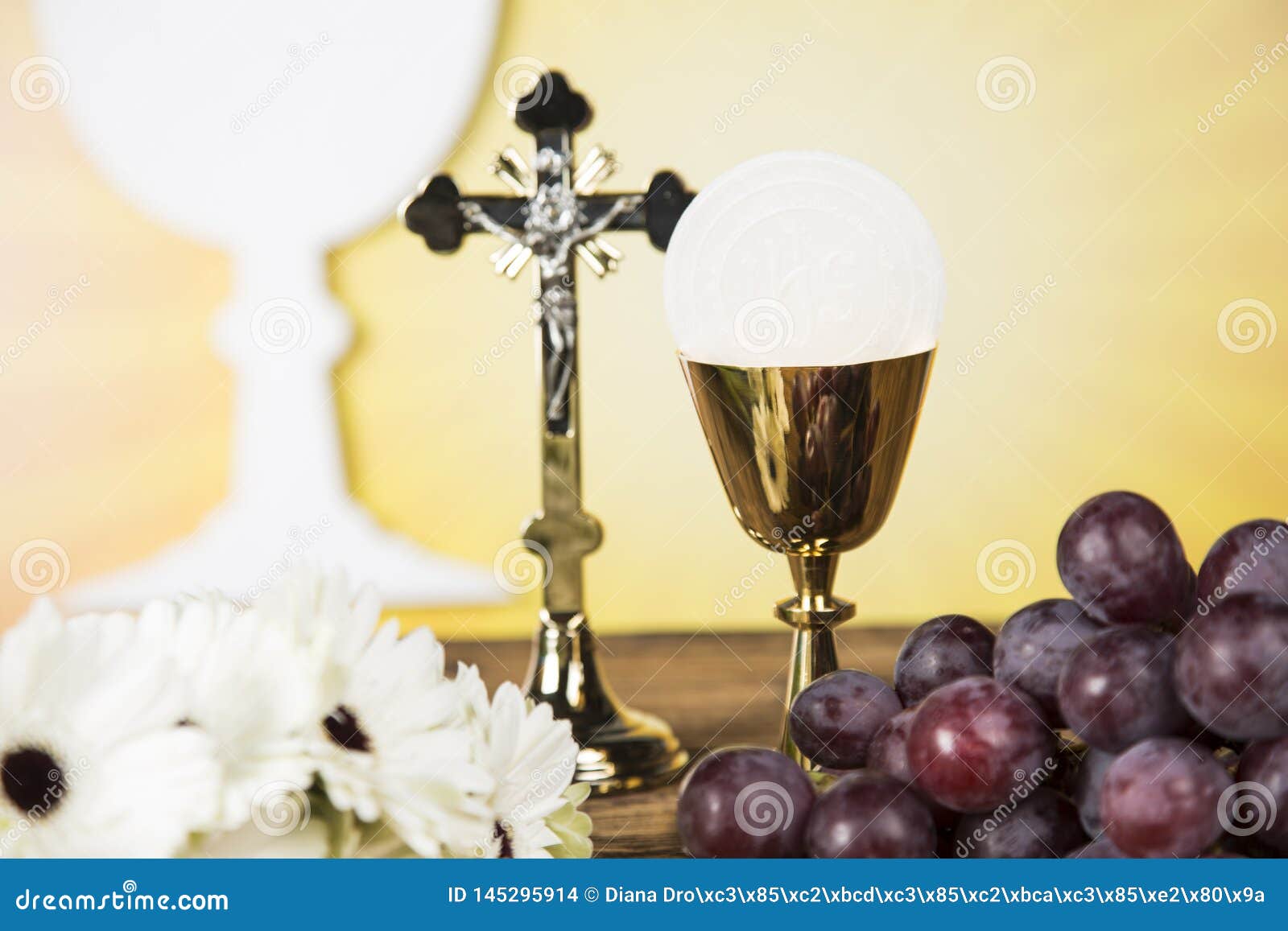 The Background of the First Holy Communion Stock Photo - Image of ...