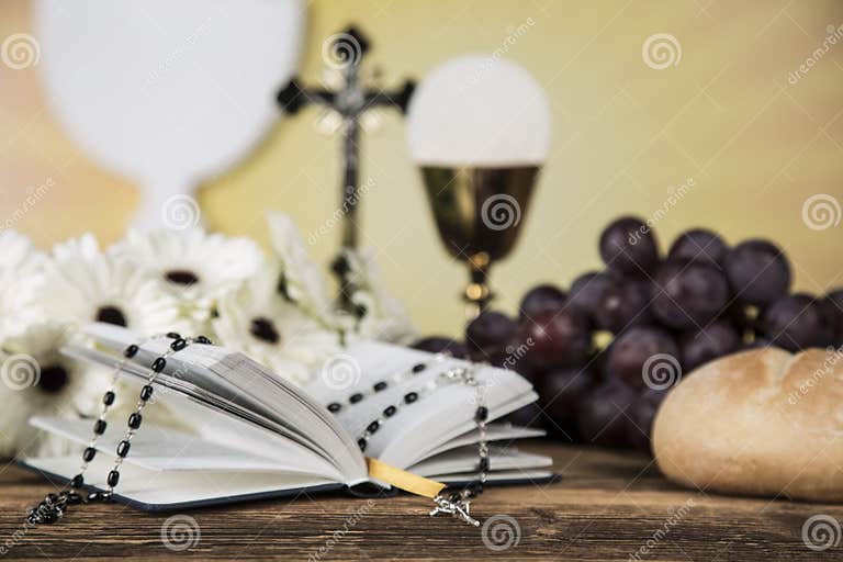 The Background of the First Holy Communion Stock Image - Image of body ...