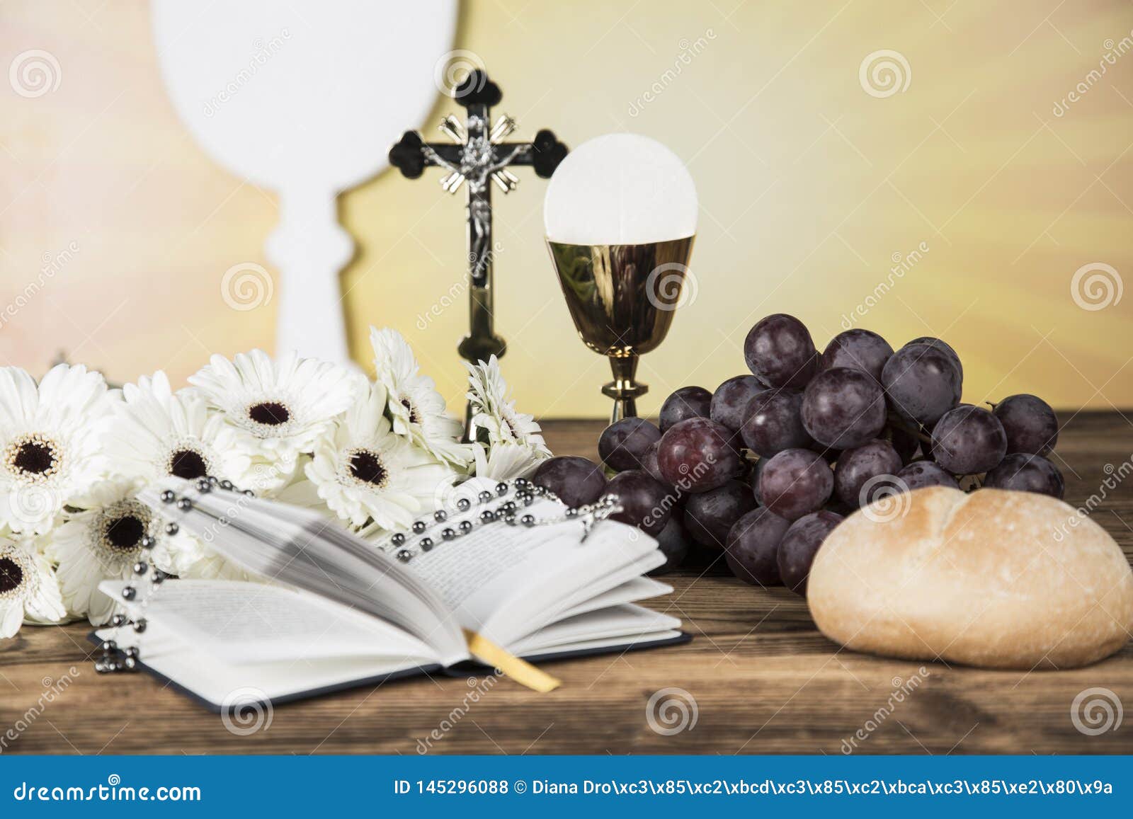 The Background of the First Holy Communion Stock Photo - Image of ...