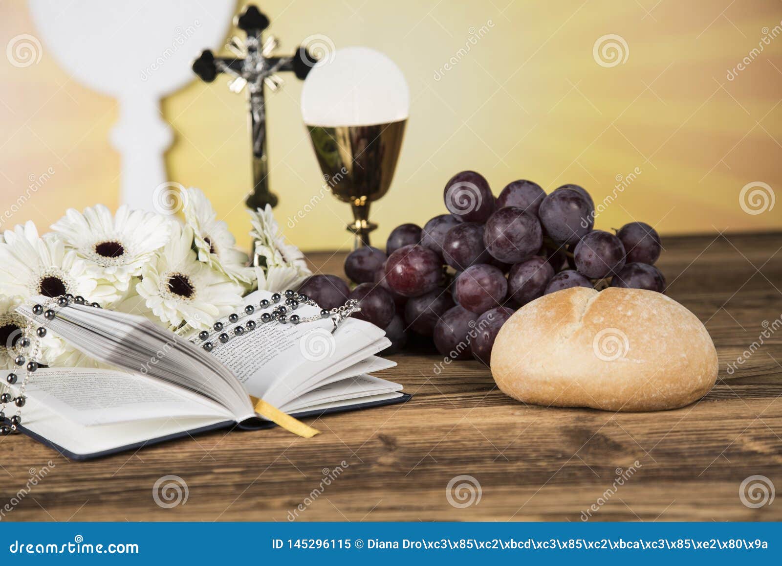 The Background of the First Holy Communion Stock Image - Image of ...