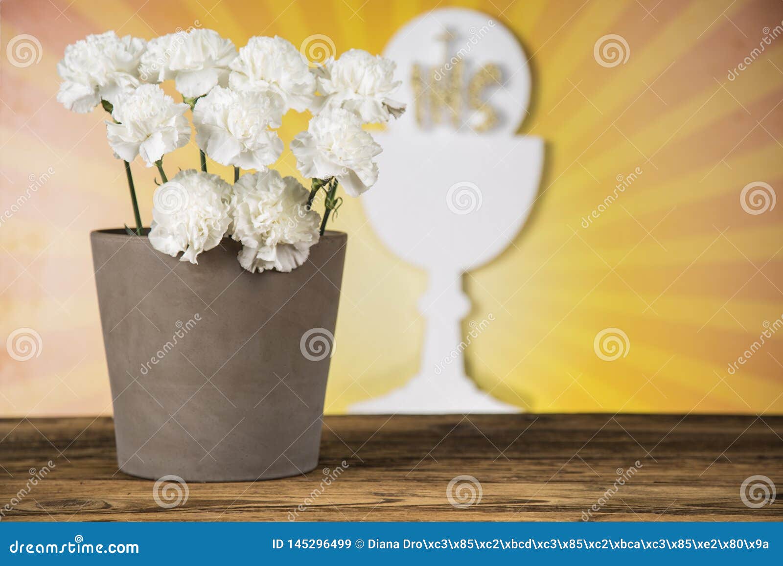 The Background of the First Holy Communion Stock Image - Image of gifts ...