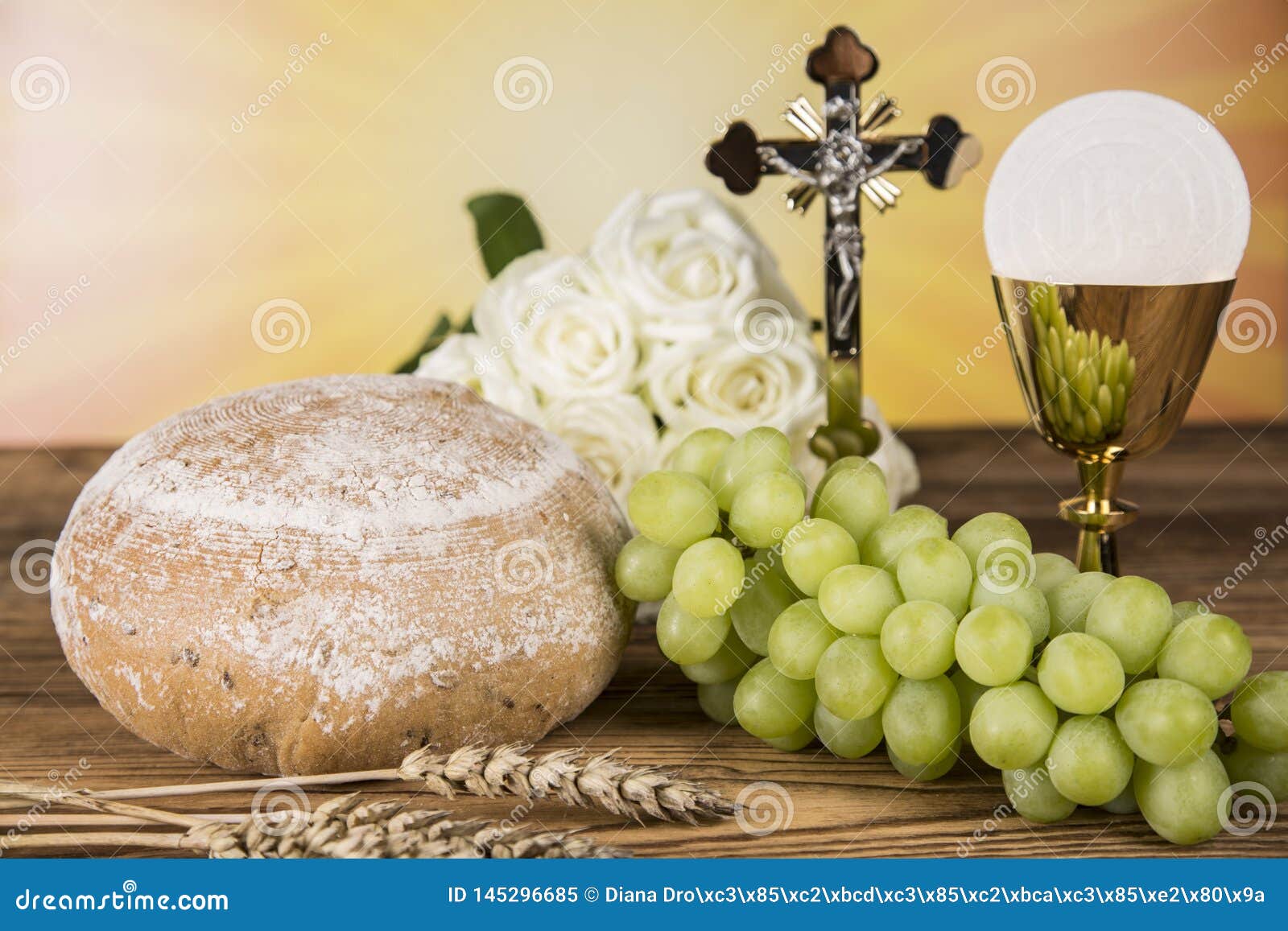 The Background of the First Holy Communion Stock Image - Image of ...