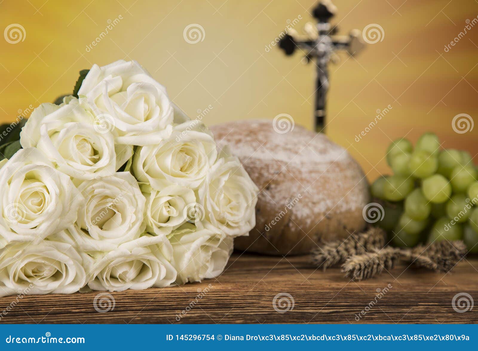 The Background of the First Holy Communion Stock Photo - Image of ...