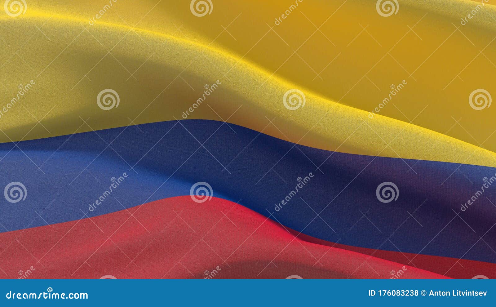High Resolution Close-up Flag of Colombia. 3D Illustration. Stock ...