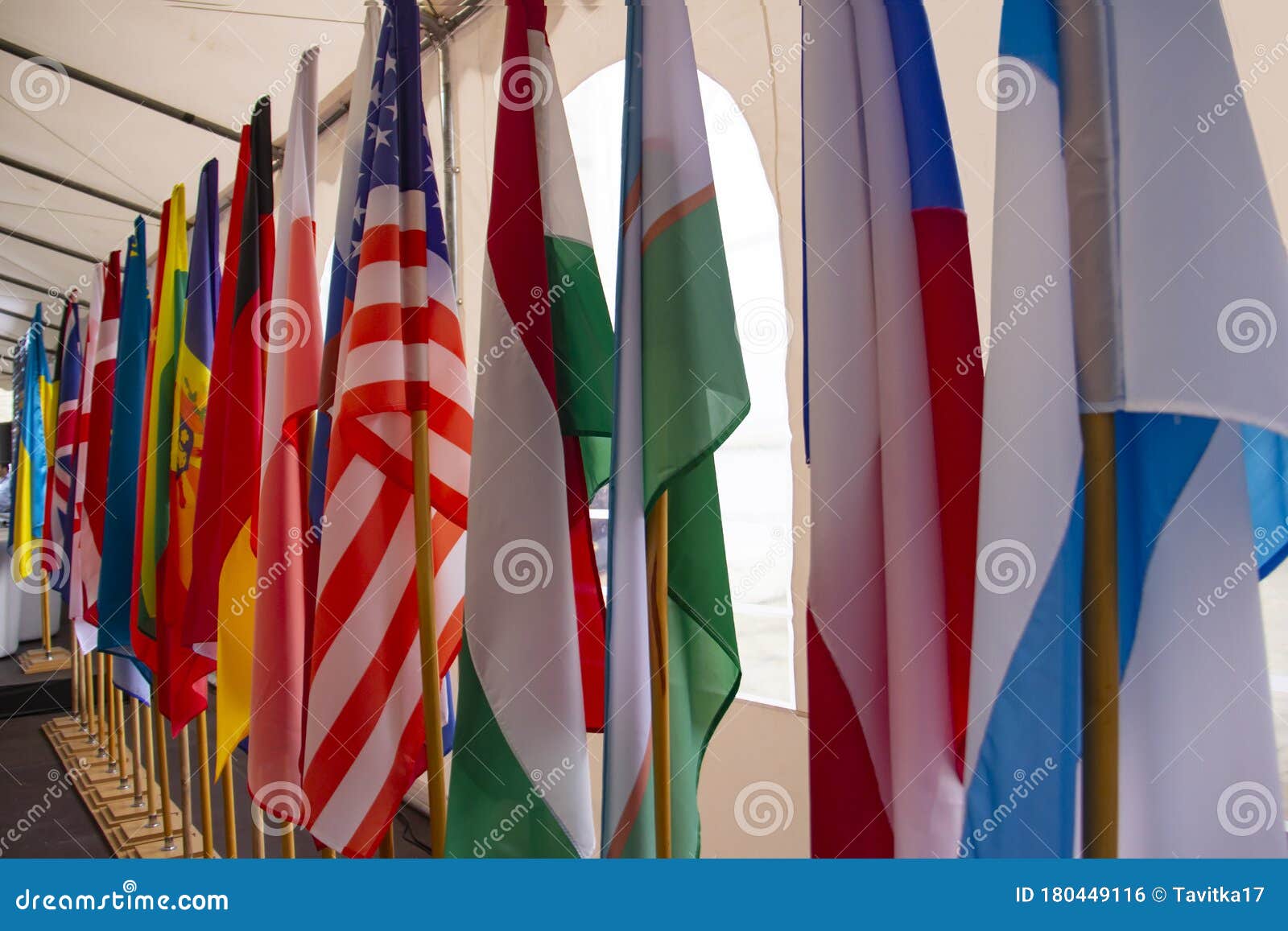 Background from Flags of Different Countries, Arranged in a Row ...