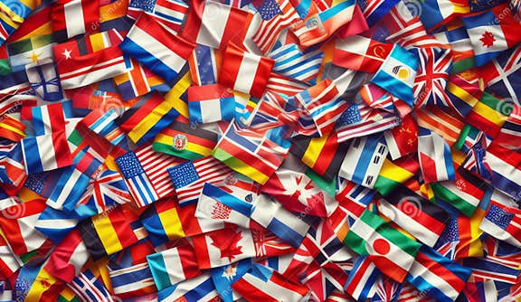 Background with Flags of Several Random Countries, Stock Illustration ...