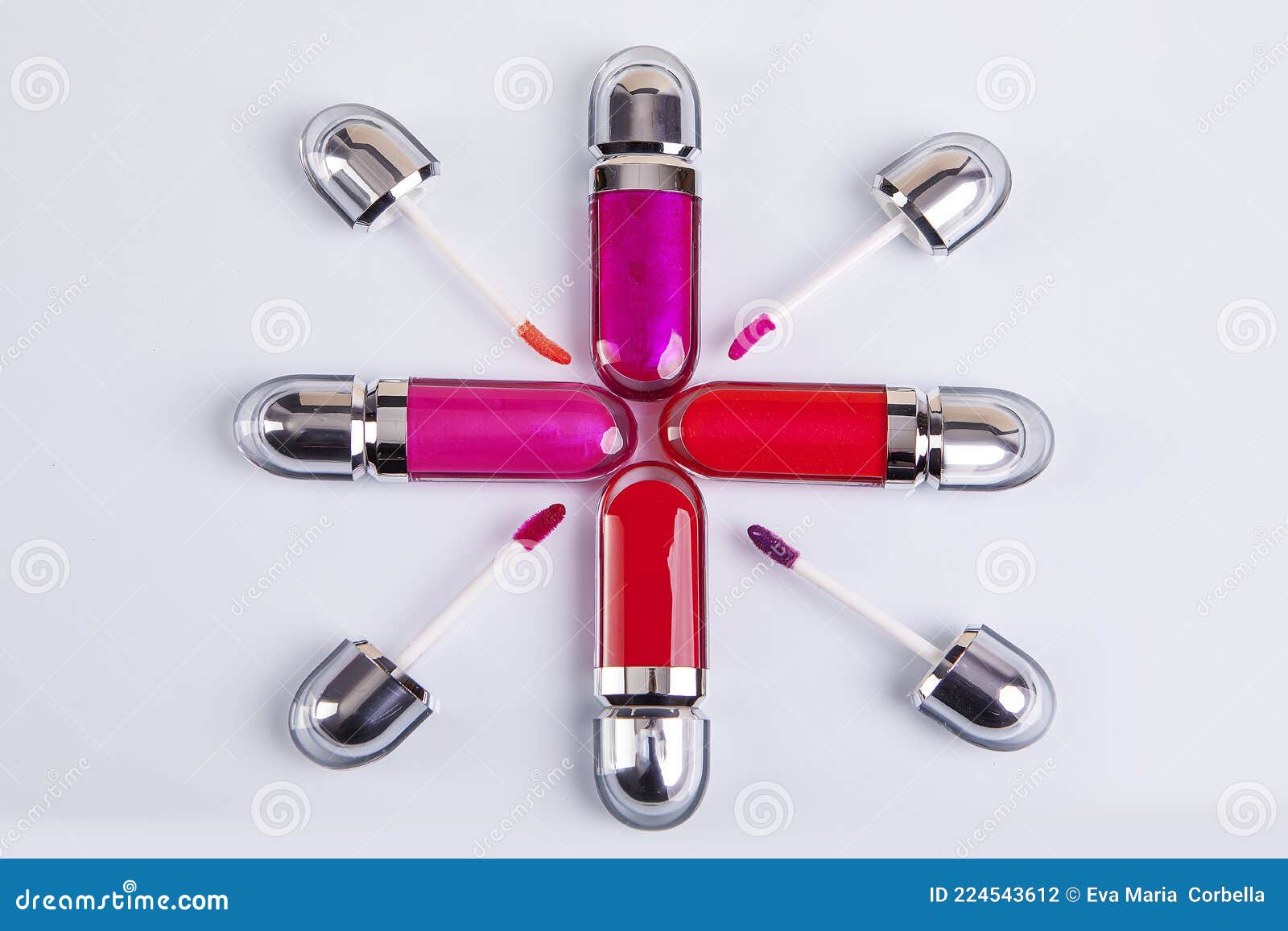 Background Flat Lay Composition of Liquid Lipsticks Stock Photo - Image ...