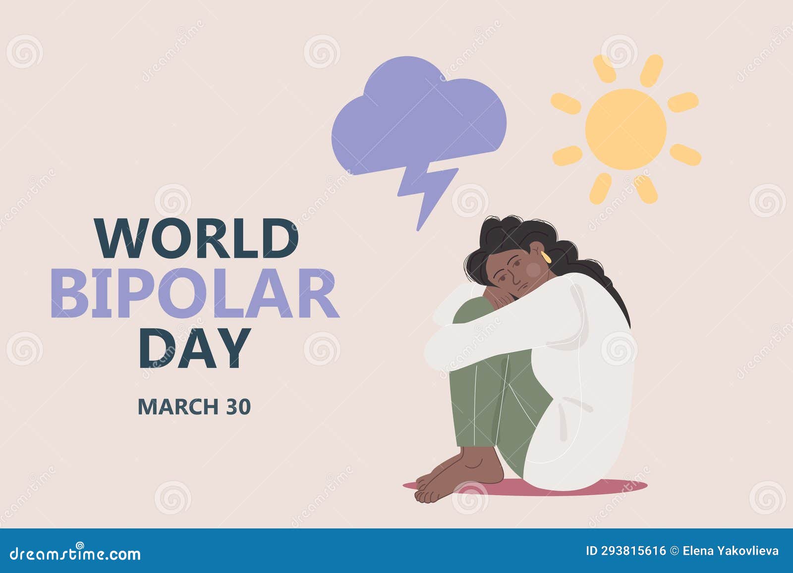 World Bipolar Day. Green Ribbon. Mental Health Awareness Day ...