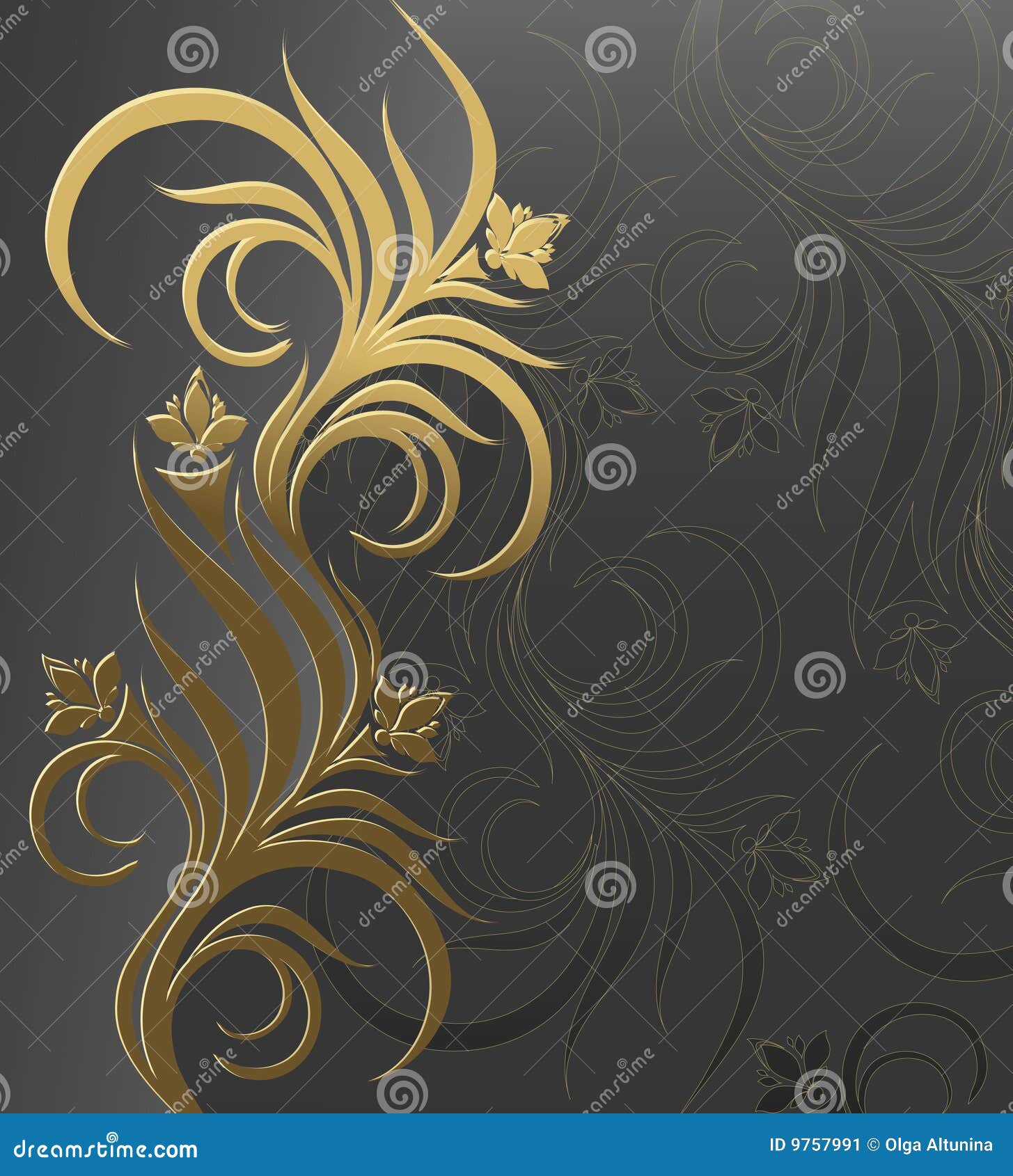 Background with Floral Ornament Stock Vector - Illustration of ornament ...