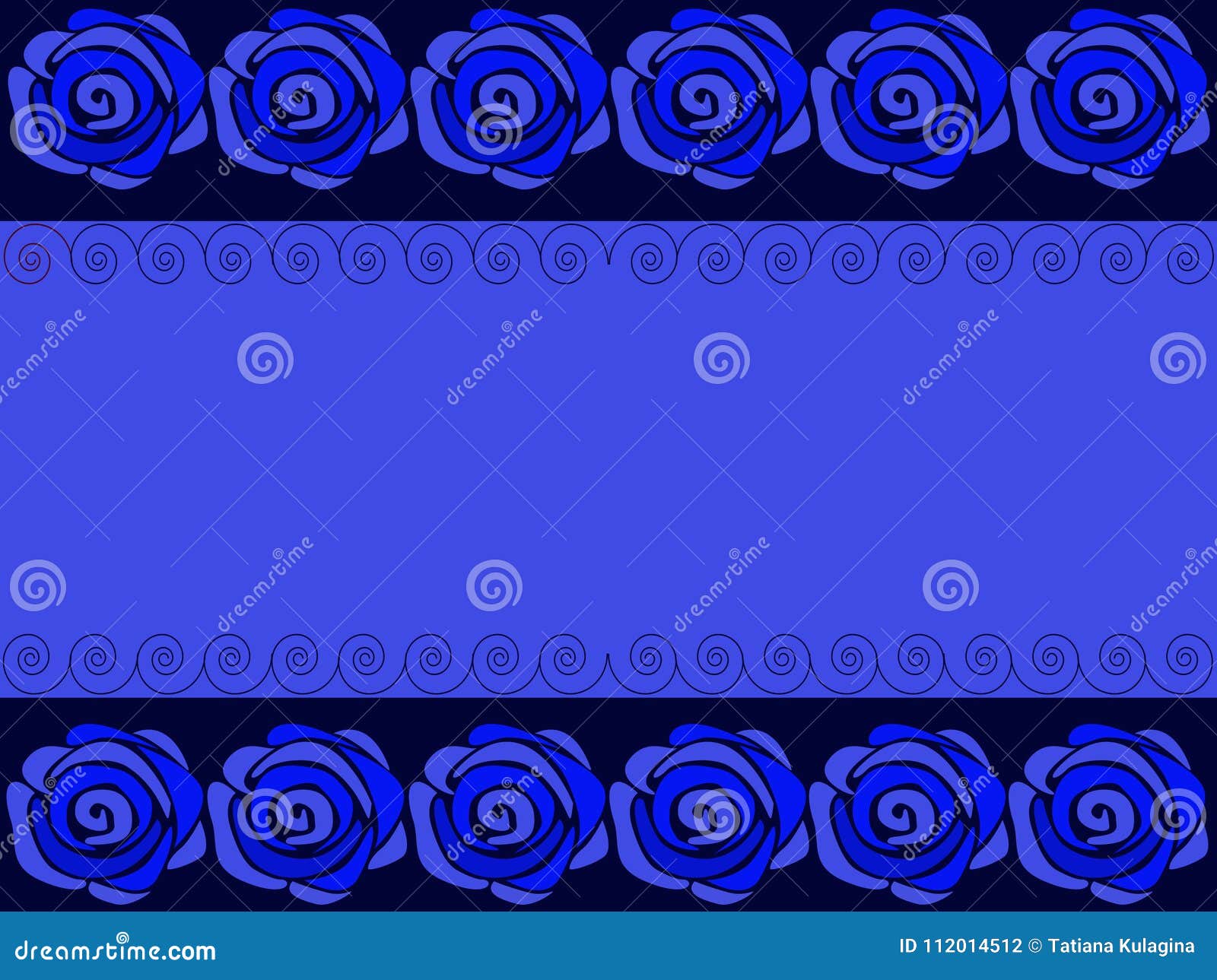 Vector. Blue Background with Roses. Stock Vector - Illustration of ...