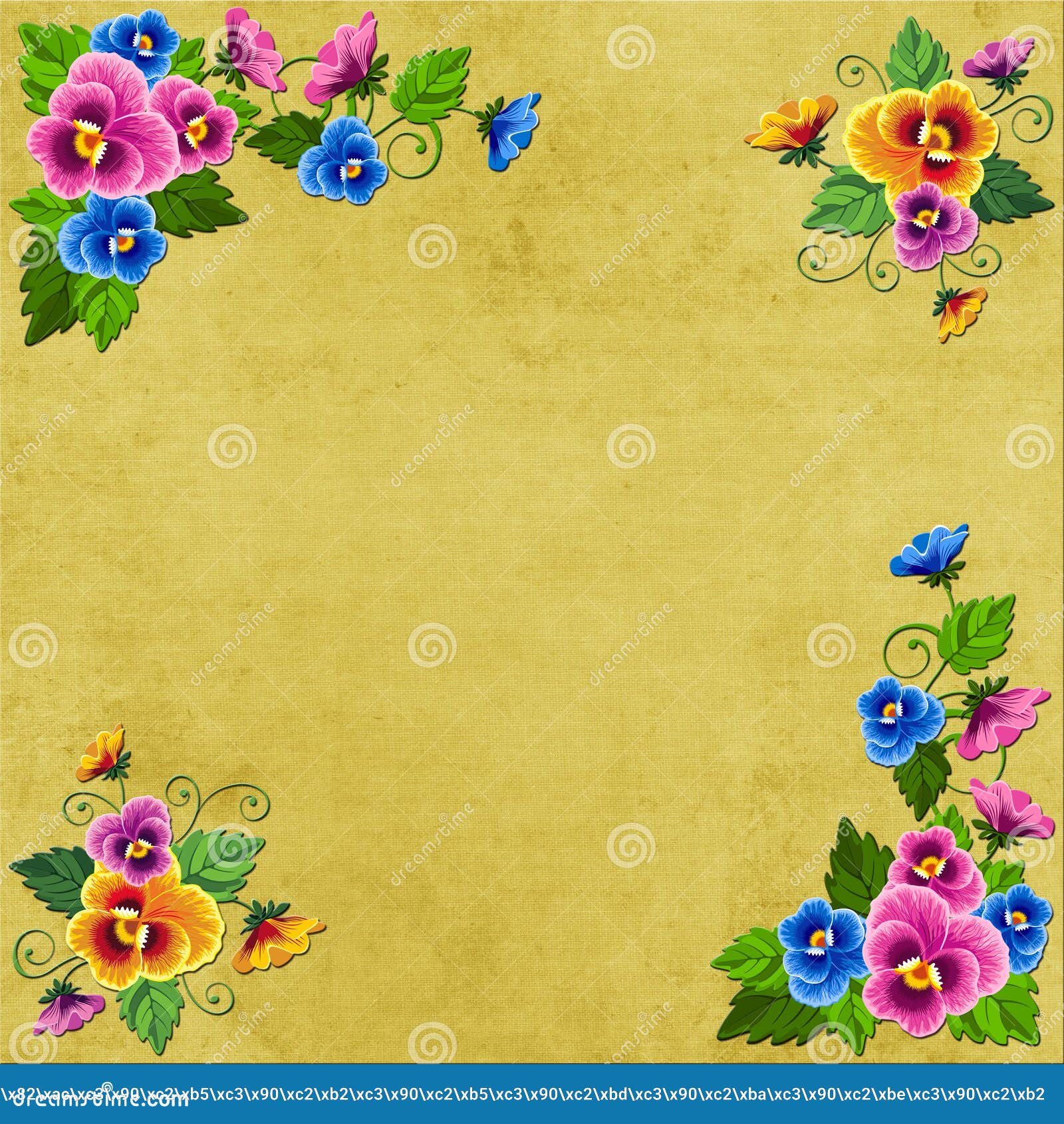 The Background Flower Corners on an Old Canvas Will Be Suitable for ...