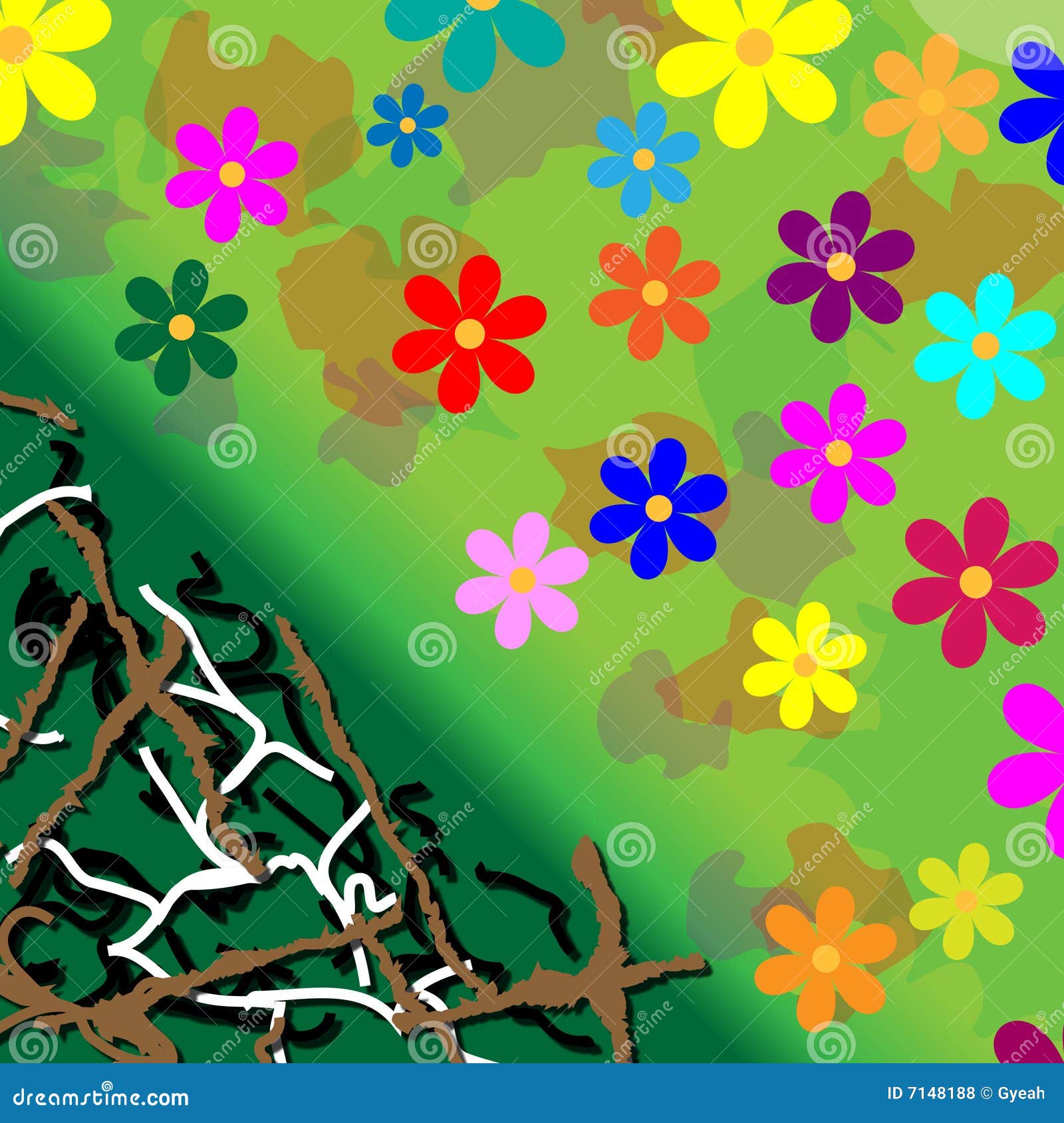 Background flower power stock vector. Illustration of painted - 7148188