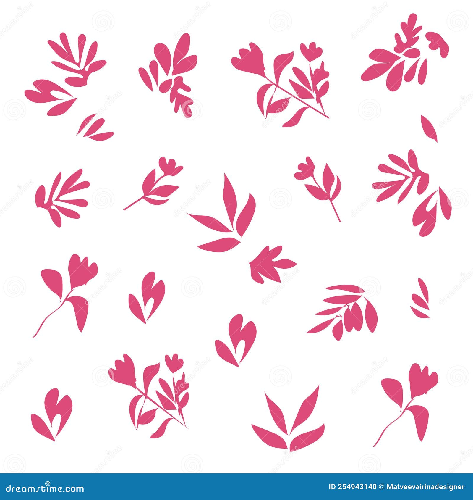 Background with Flowers and Leaves Stock Illustration - Illustration of ...