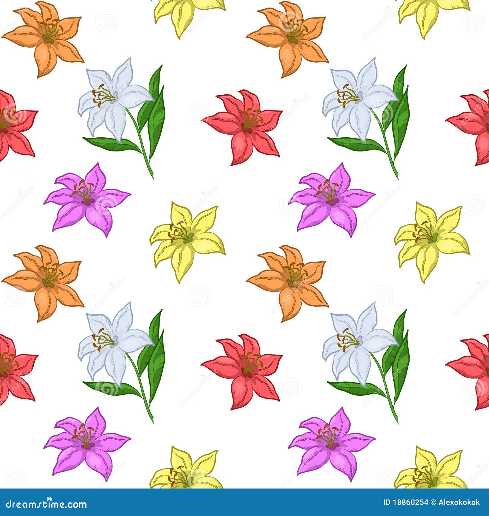 Background, flowers lily stock vector. Illustration of nosegay - 18860254