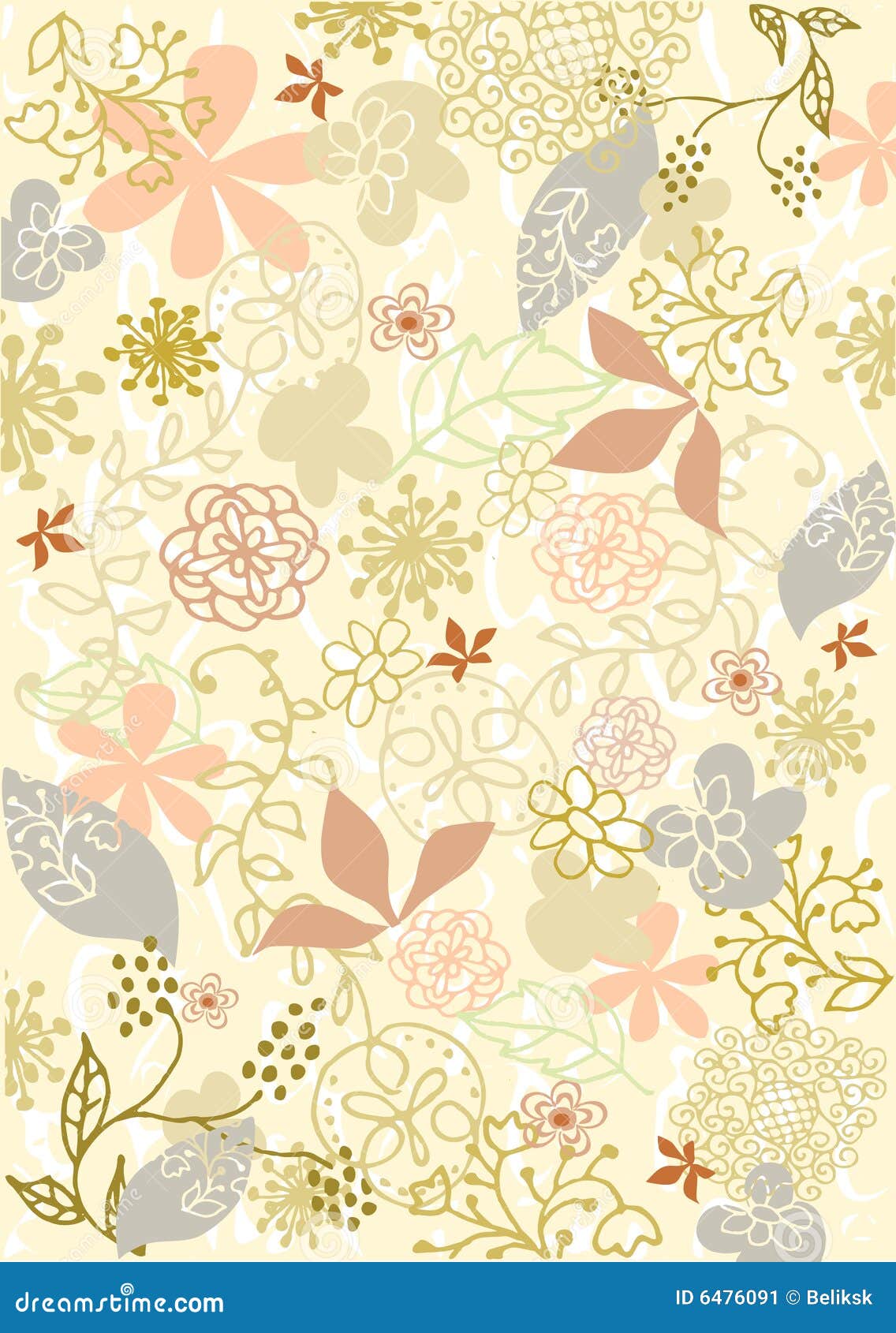 Background flowers vector stock vector. Illustration of textile - 6476091