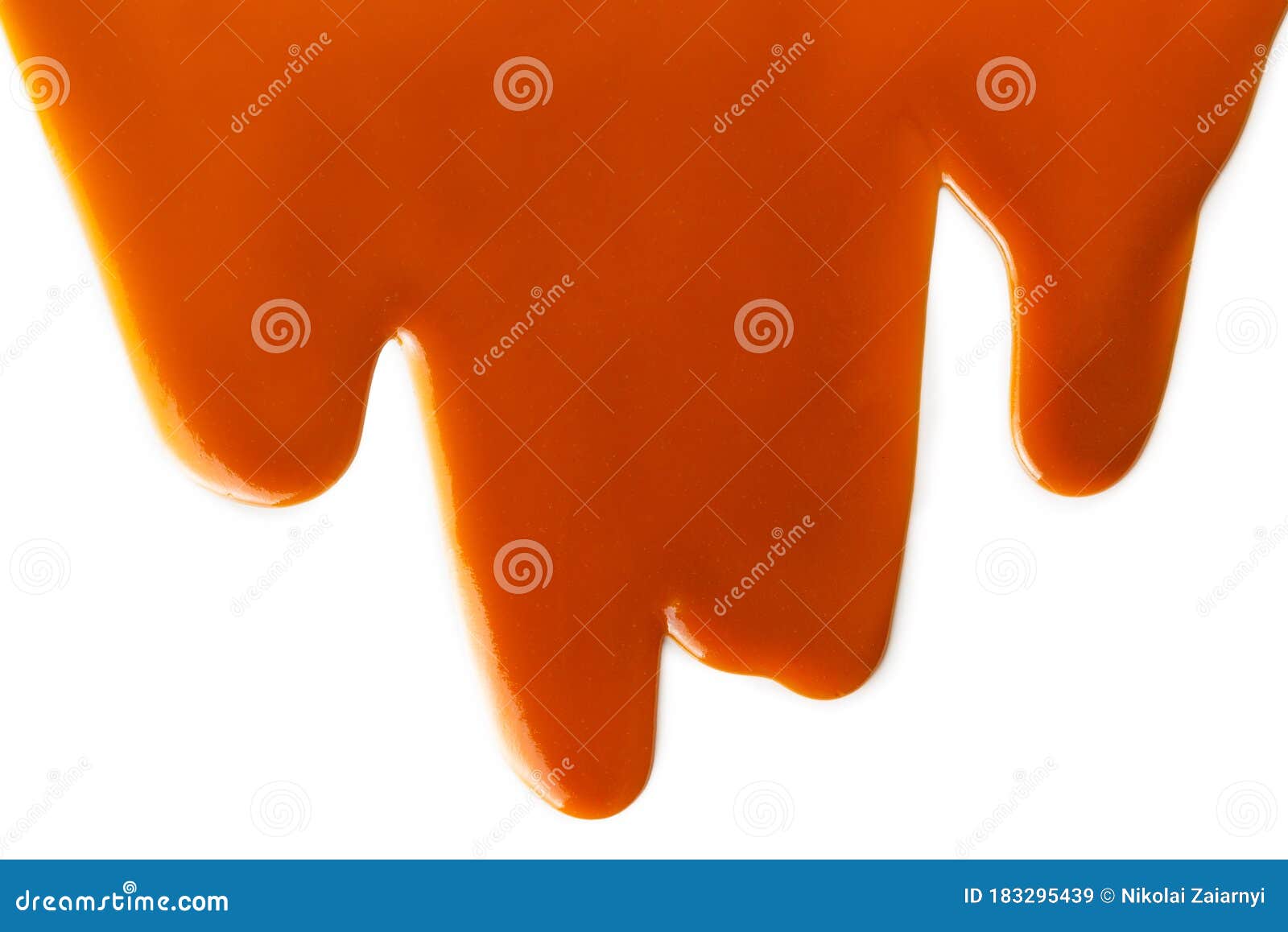 Background of Flowing Caramel Sauce Isolated on White Stock Image ...