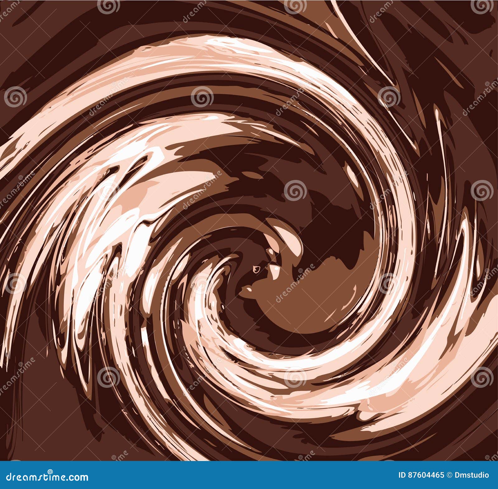 Background of Flowing Chocolate Swirl, Vector Stock Vector ...