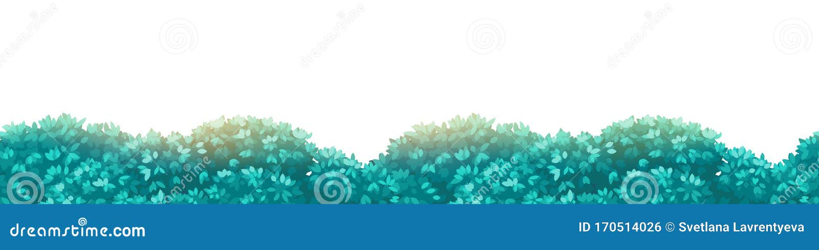 Background with Fluffy Thickets, Bushes with Dense Foliage. Seamless ...