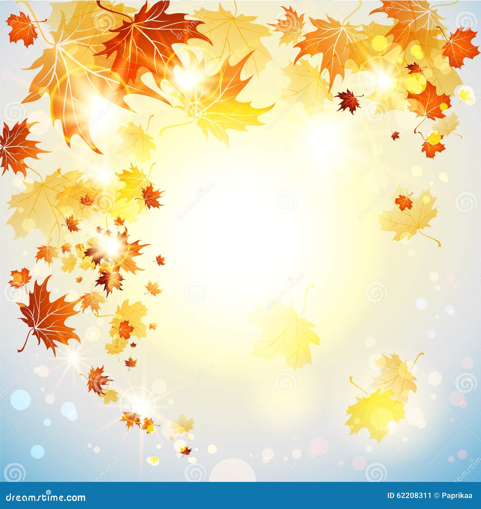 Flying Autumn Leaves Background Cartoon Vector | CartoonDealer.com ...