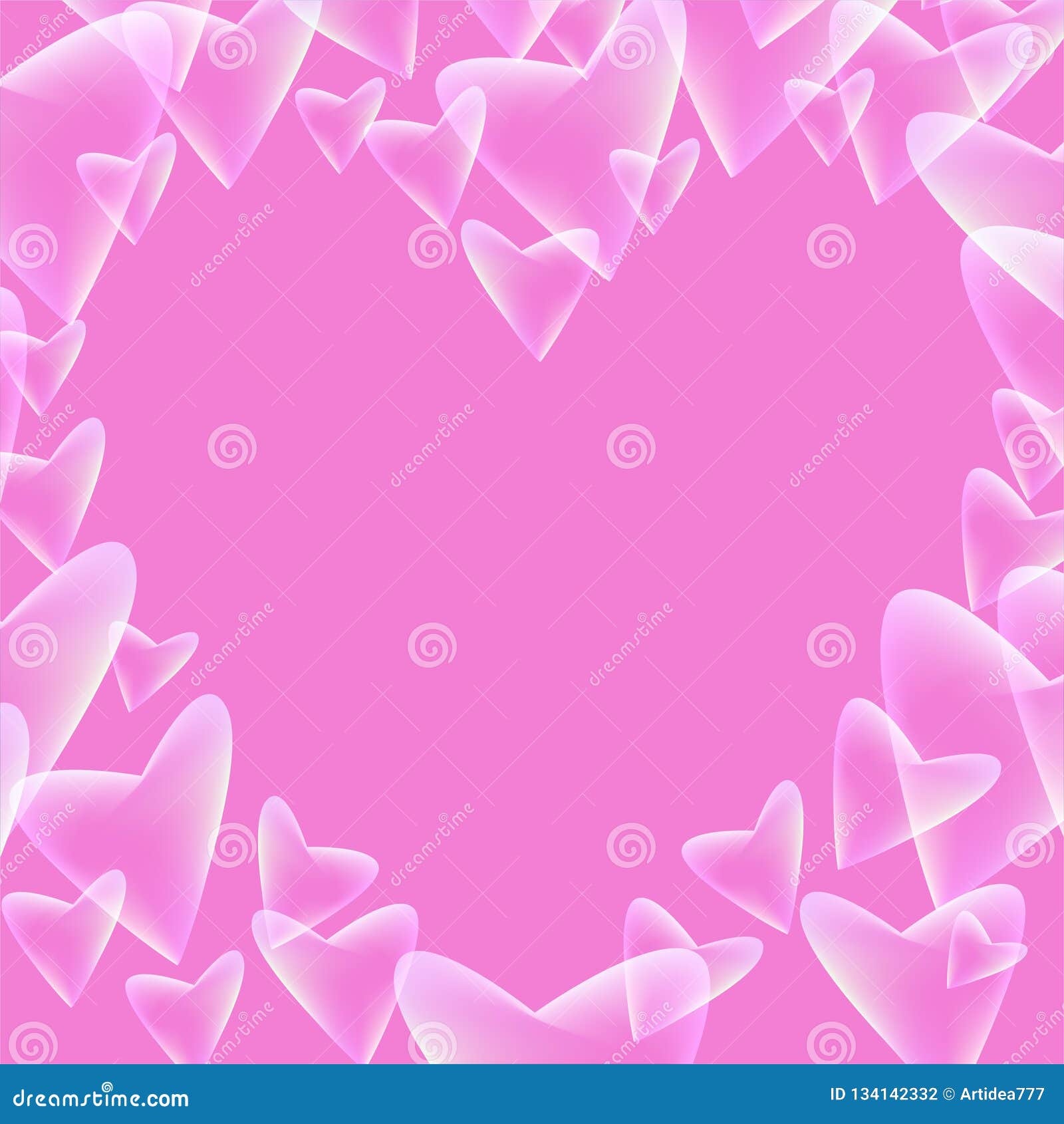 Background with Flying Hearts.Transparent Elements on Pink Stock Vector ...