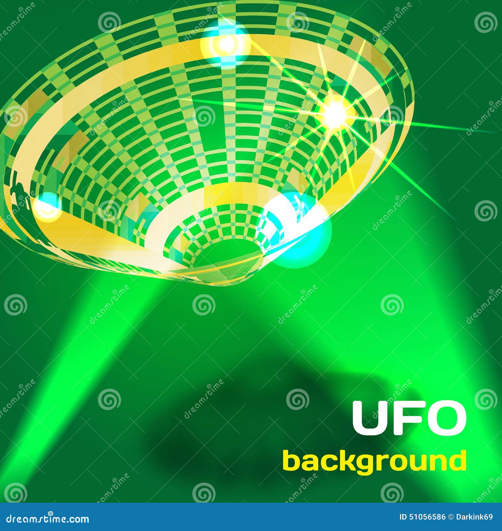 Background with a Flying Saucer UFO Aliens with Space for Text Stock ...