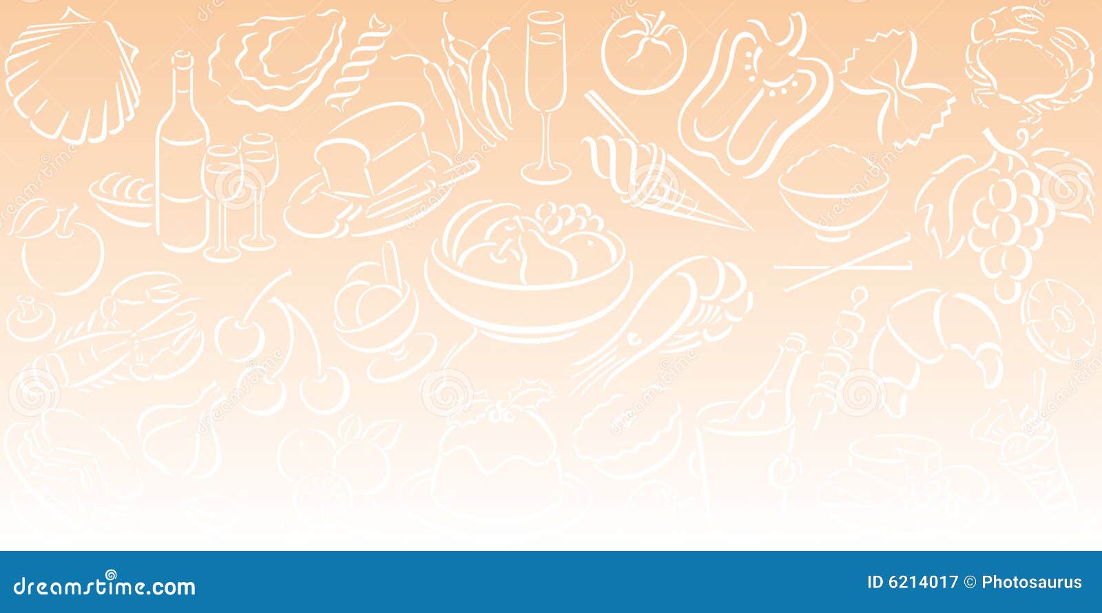 Background with Food Symbols Stock Vector - Illustration of cook, blank ...