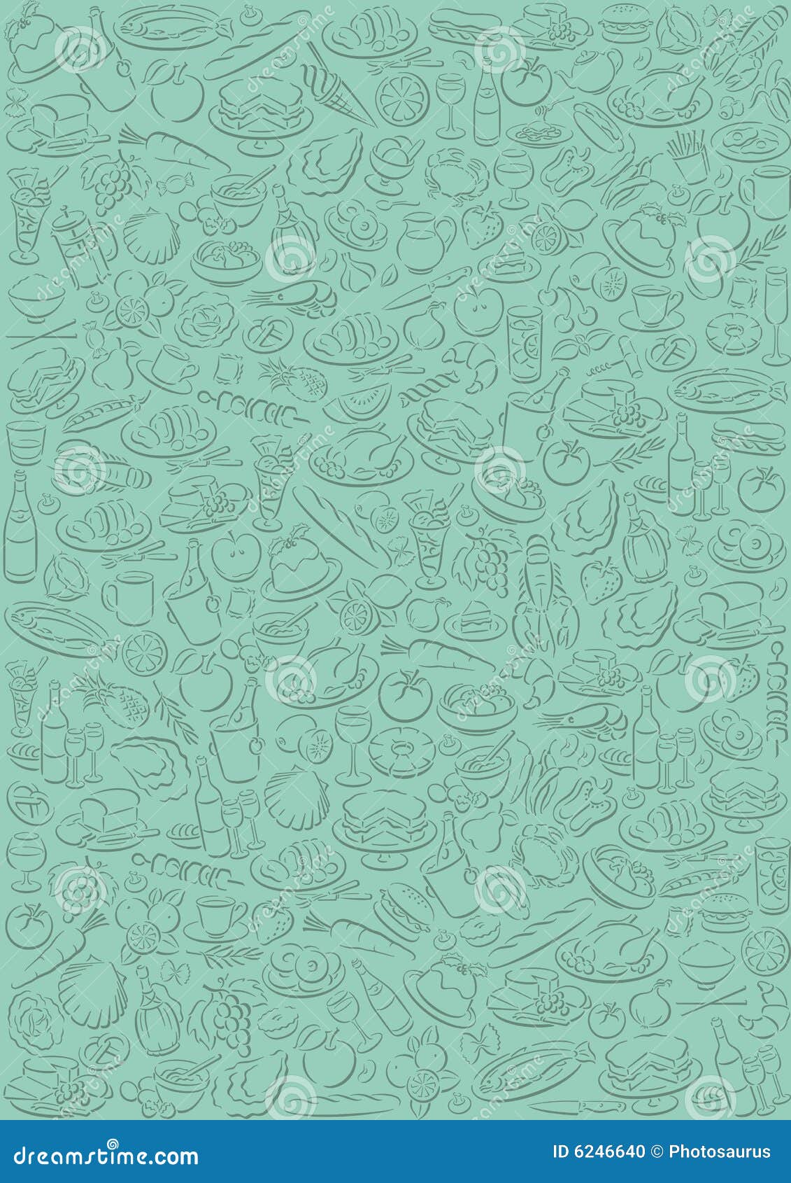 Background with Food Symbols Stock Vector - Illustration of healthy ...