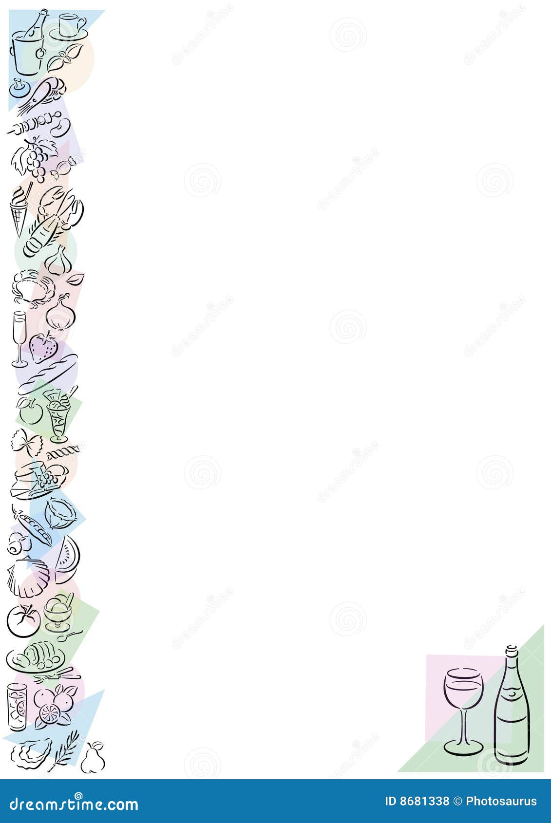 Background with Food Symbols Stock Vector - Illustration of poster ...