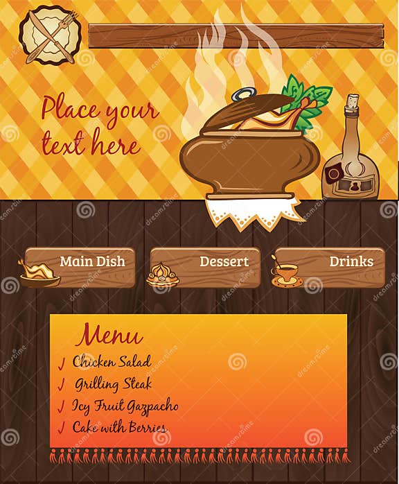 Background for Food Template Stock Vector - Illustration of cooking ...