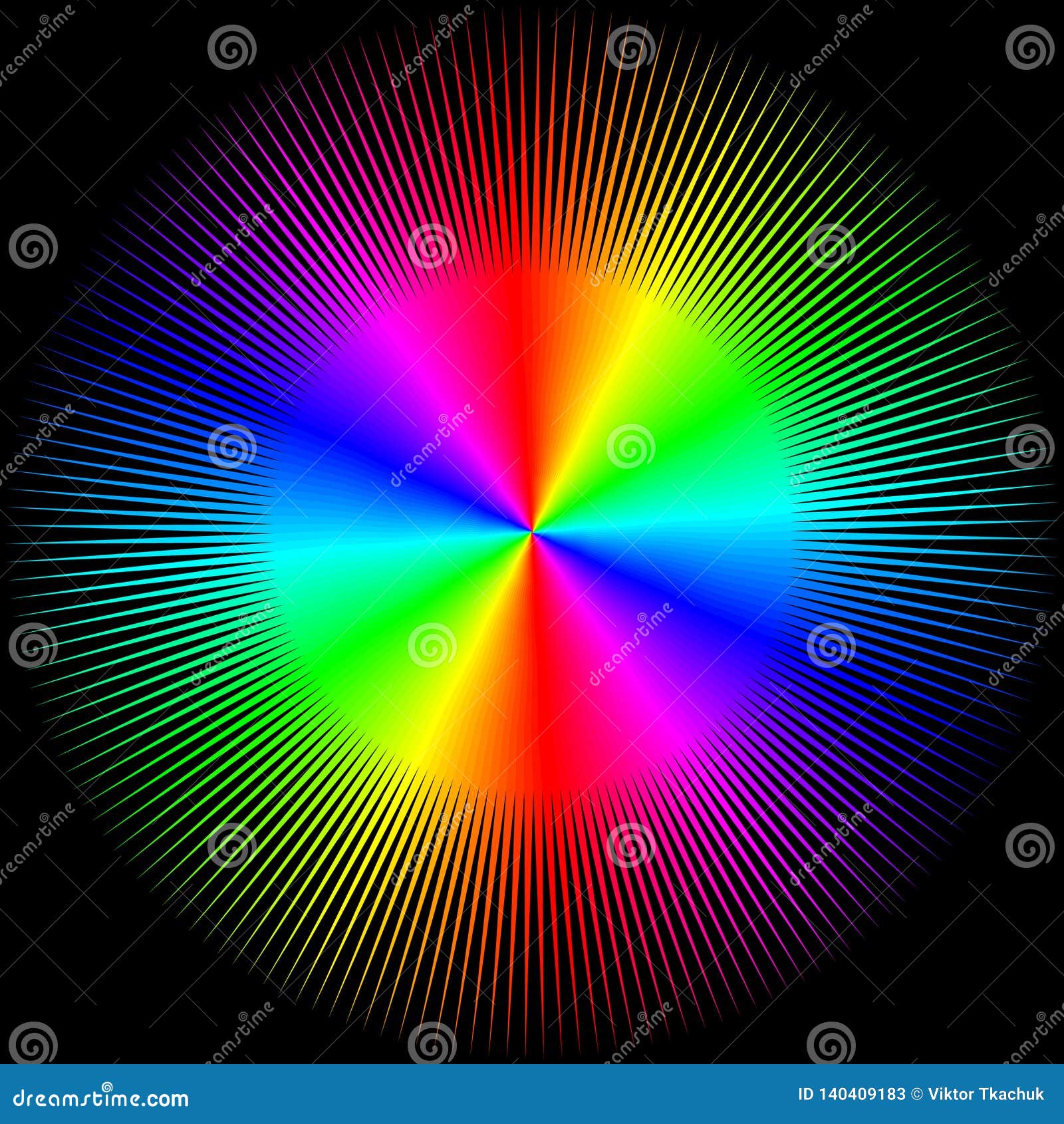 Background in the Form of a Colored Ball with Rays Isolated Stock ...