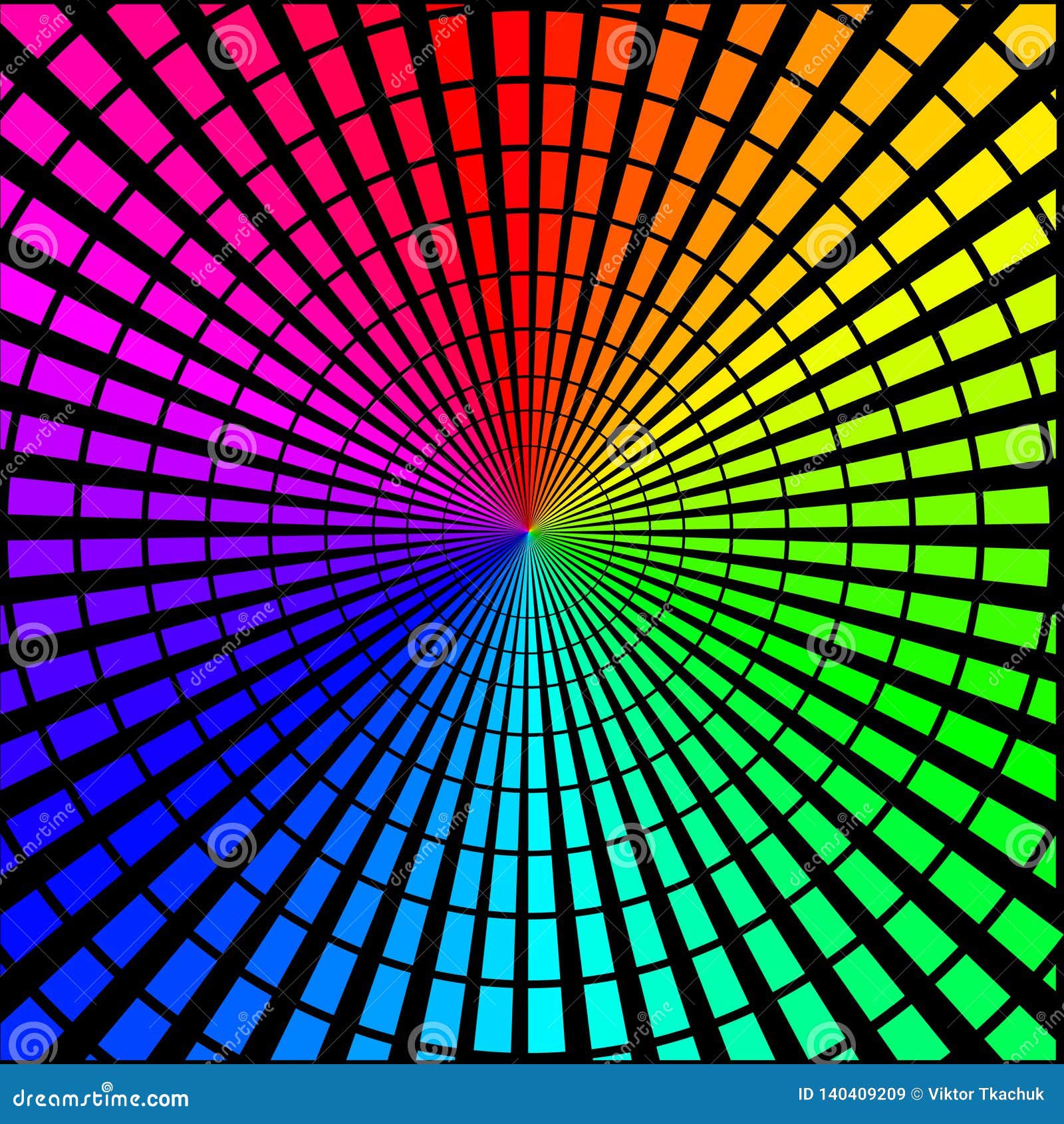 Background in the Form of Colored Rays on a Black. Stock Vector ...