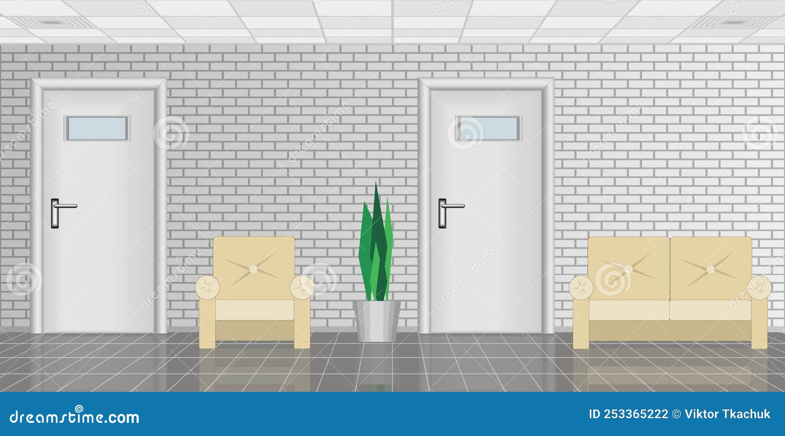 Background in the Form of an Interior of a Reception Hospital or Office ...