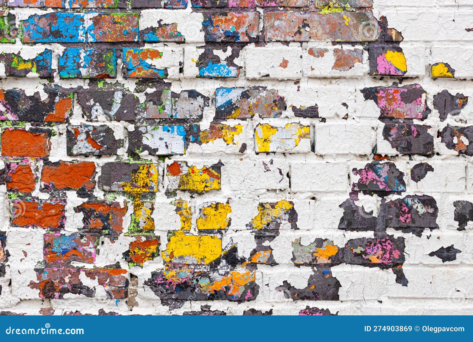 Background in the Form of a Painted Brick Wall Stock Image - Image of ...