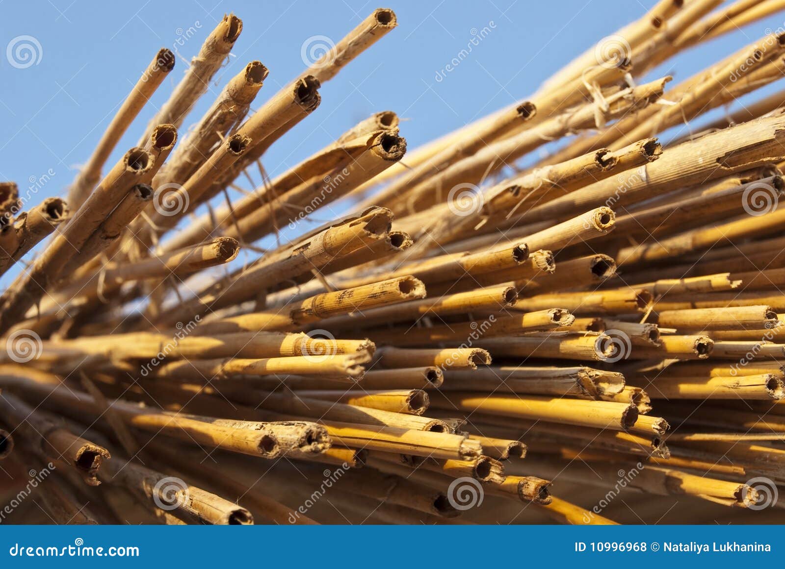 Background in the Form of a Straw and Bamboo Bunch Stock Photo - Image ...