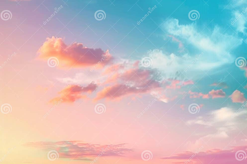 Background Formed by a Bright Pastel Authentic Sky during Sunset Pink ...