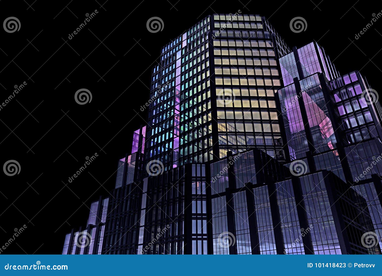 Background Fragment of a Skyscraper with Colored Glasses Stock Image ...