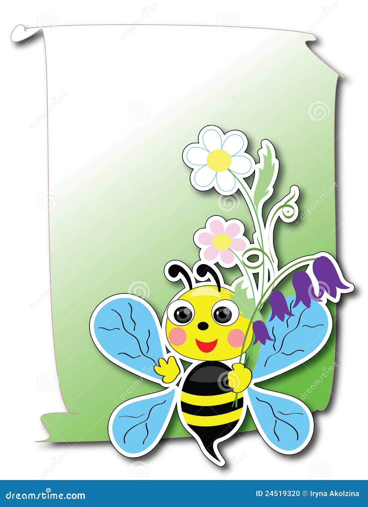 Background - Frame with Bee Stock Vector - Illustration of stripe, bell ...