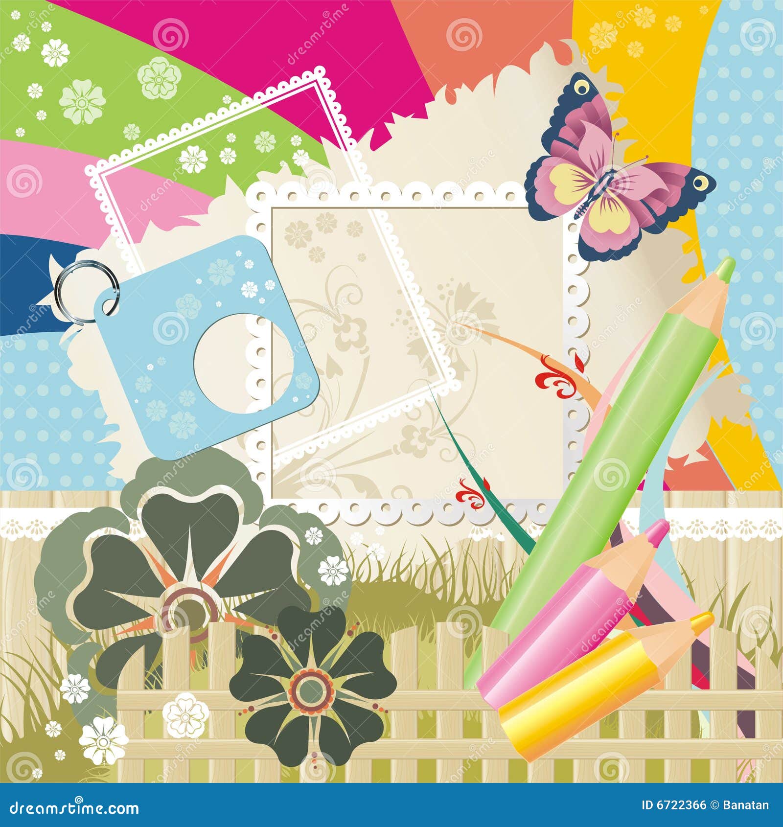 Background with Frame and Elements for Design Stock Vector ...