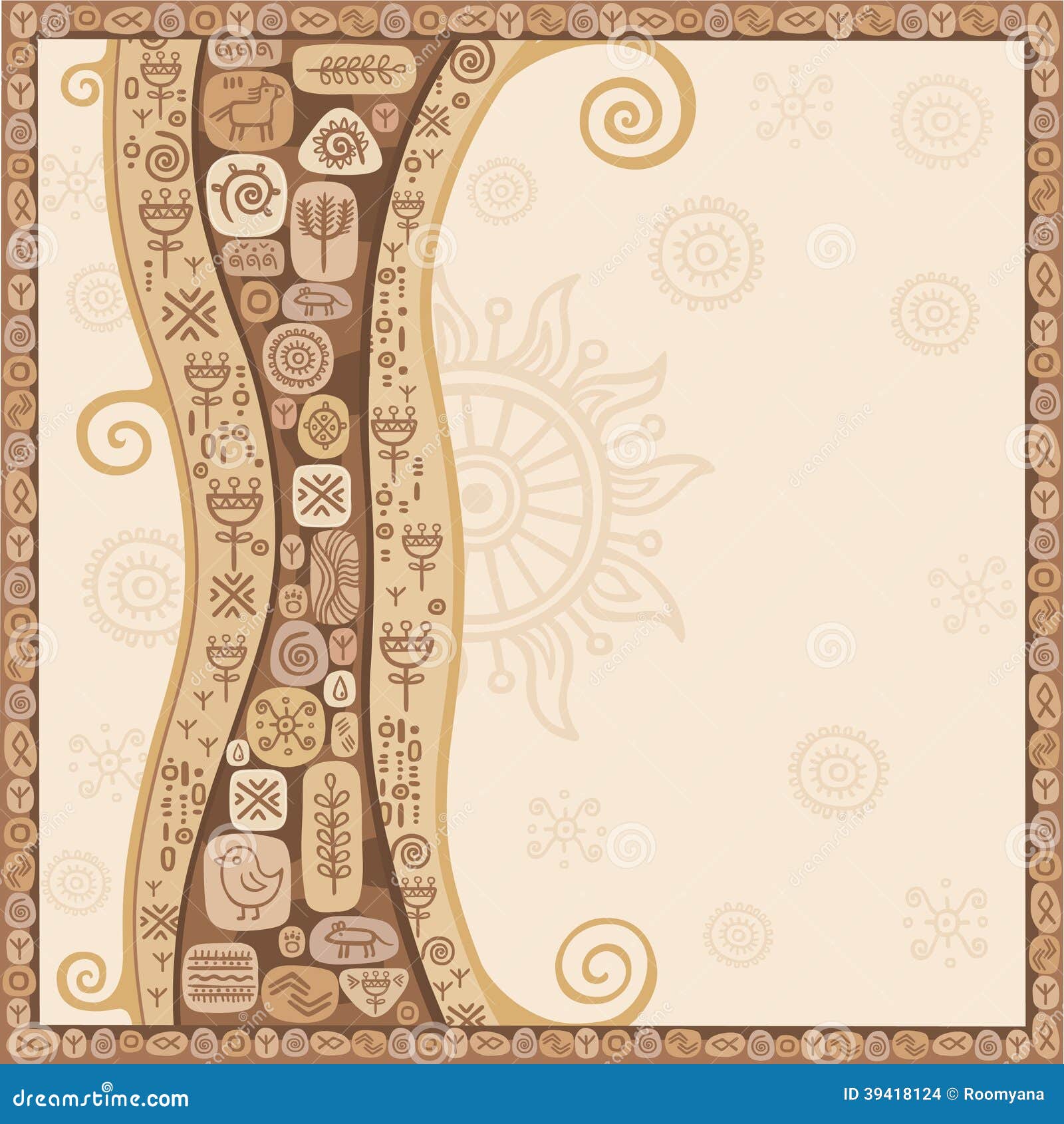 Background a Frame with an Ethnic Ornament Stock Vector - Illustration ...