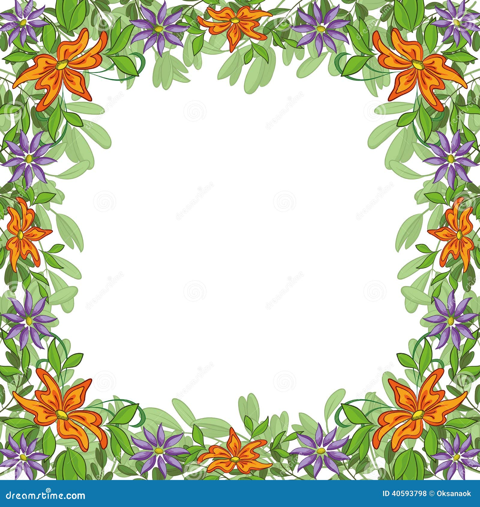 Background, Frame of Flowers Stock Vector - Illustration of backdrop ...