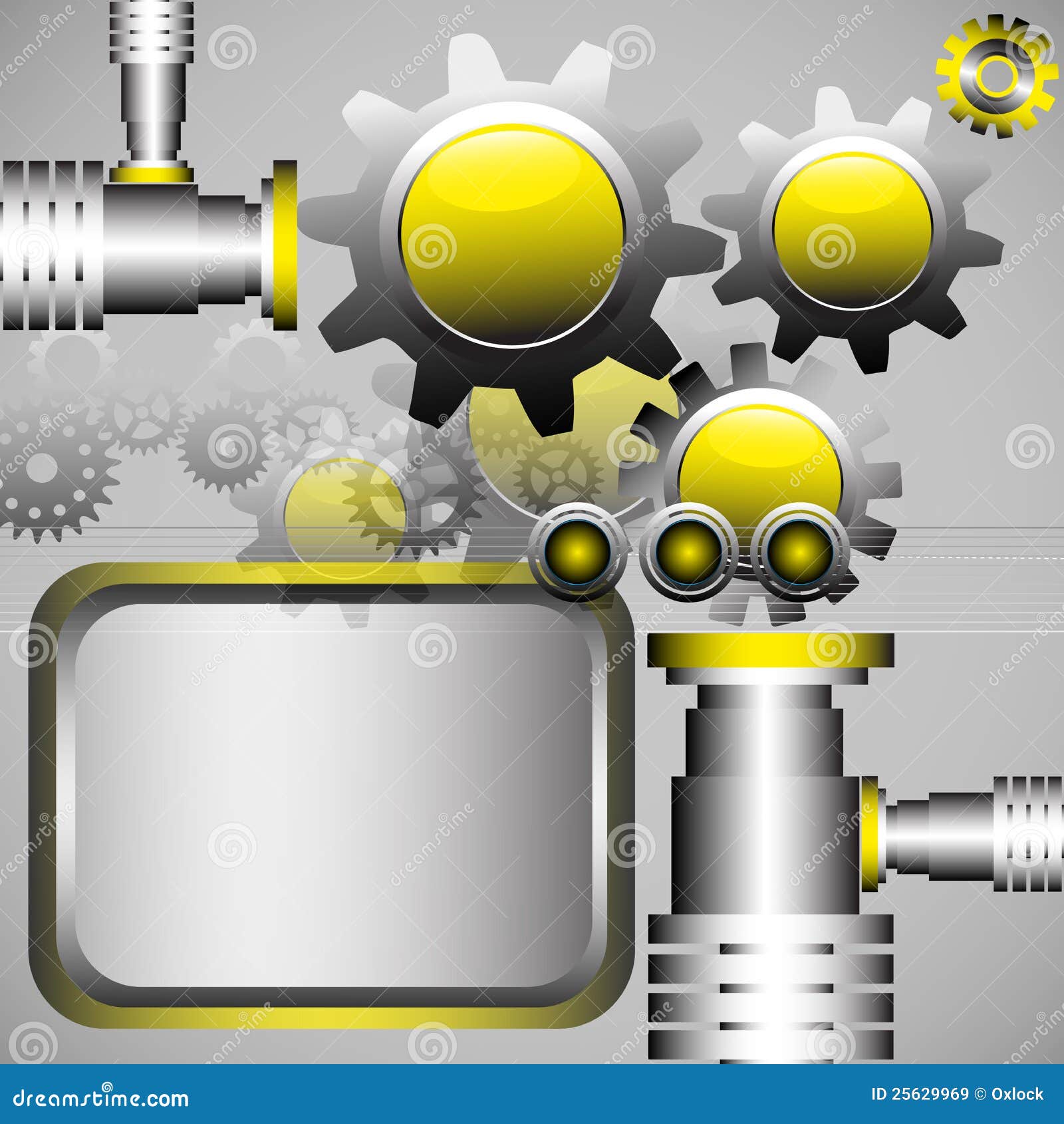 Background with Frame and Gears Stock Vector - Illustration of engine ...