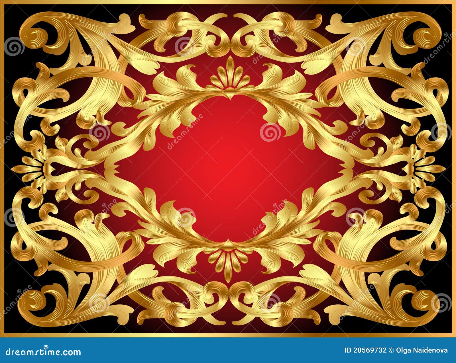 Background Frame with Gold Pattern Stock Vector - Illustration of ...