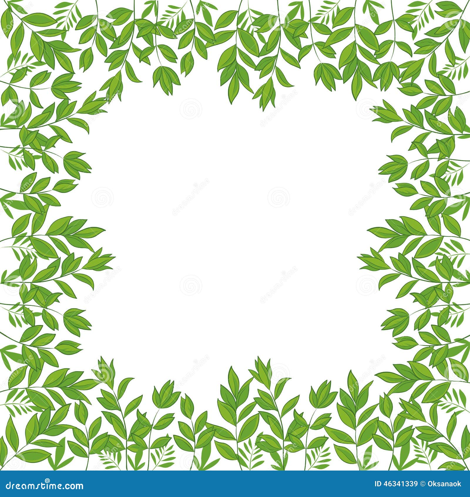Background, Frame Of Green Leaves Cartoon Vector | CartoonDealer.com ...