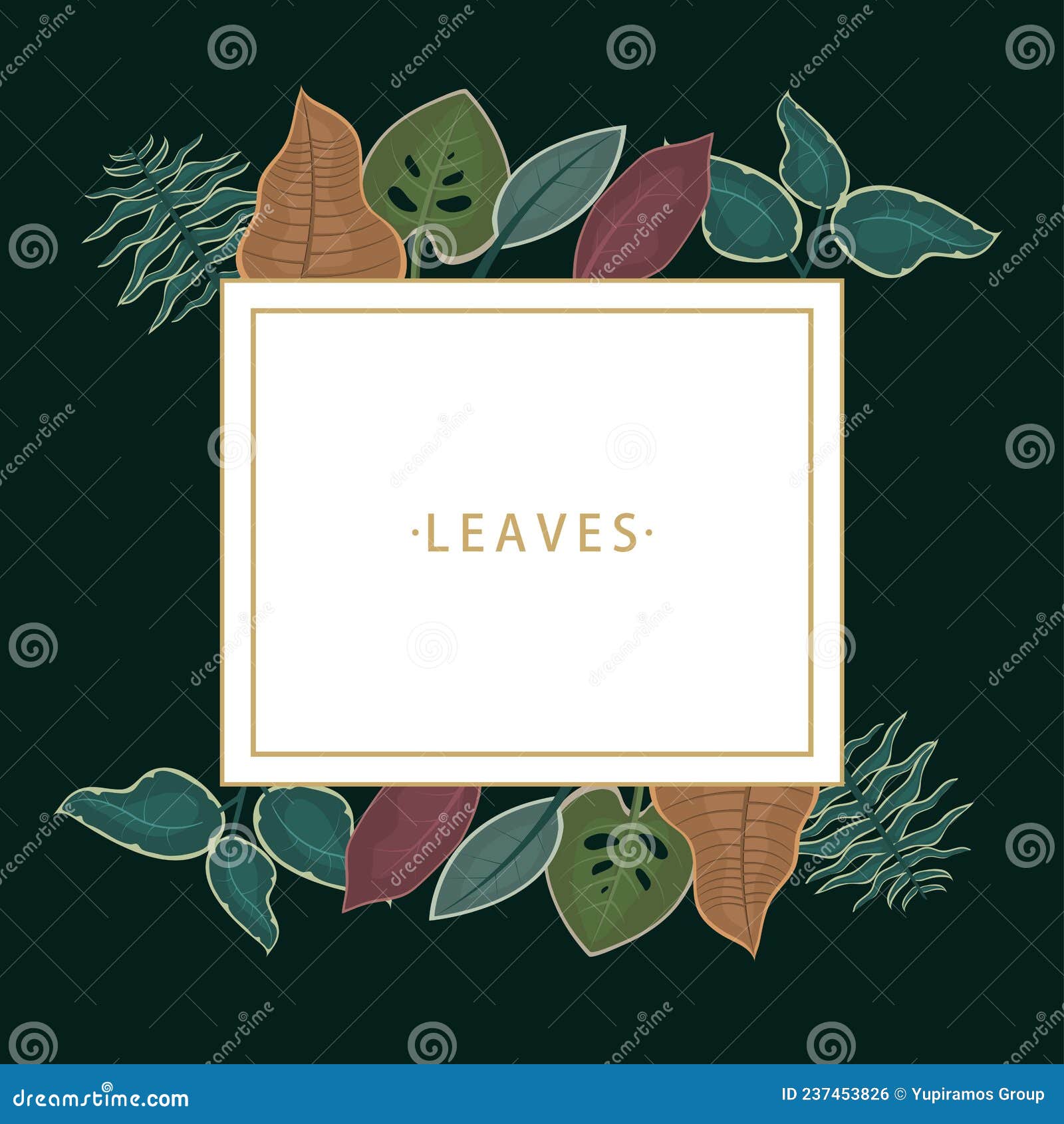 Background and Frame with Leaves Stock Vector - Illustration of leaf ...