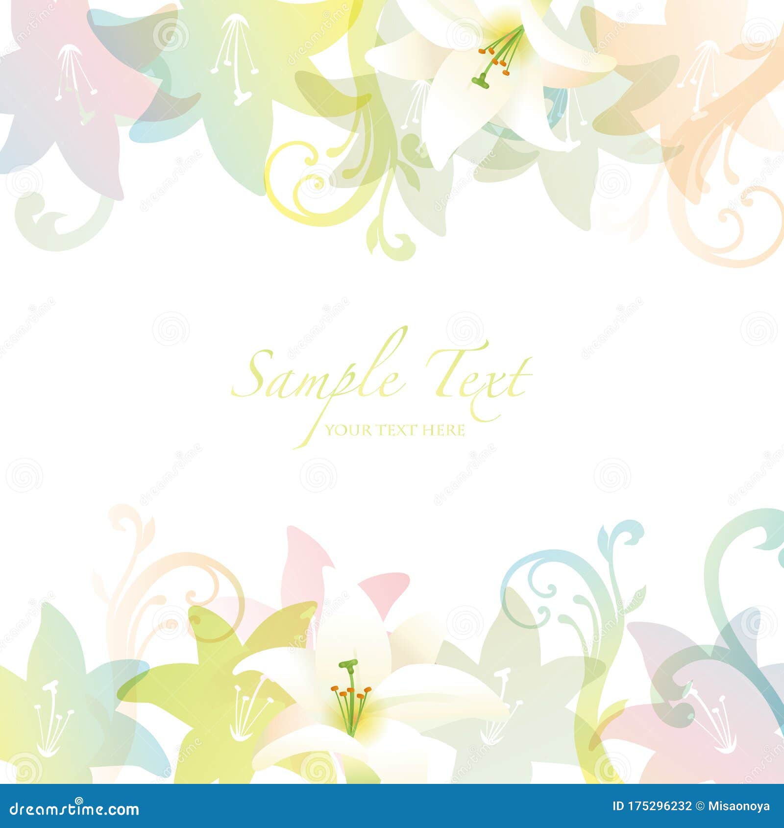 Background Frame of Lilies Illustration Stock Vector - Illustration of ...