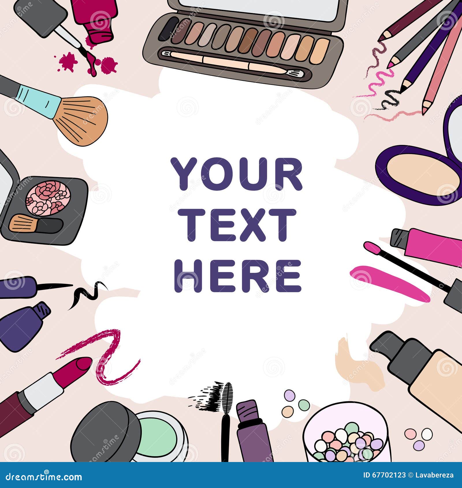 Background, Frame with Makeup Cosmetics Products and Stokes Stock ...