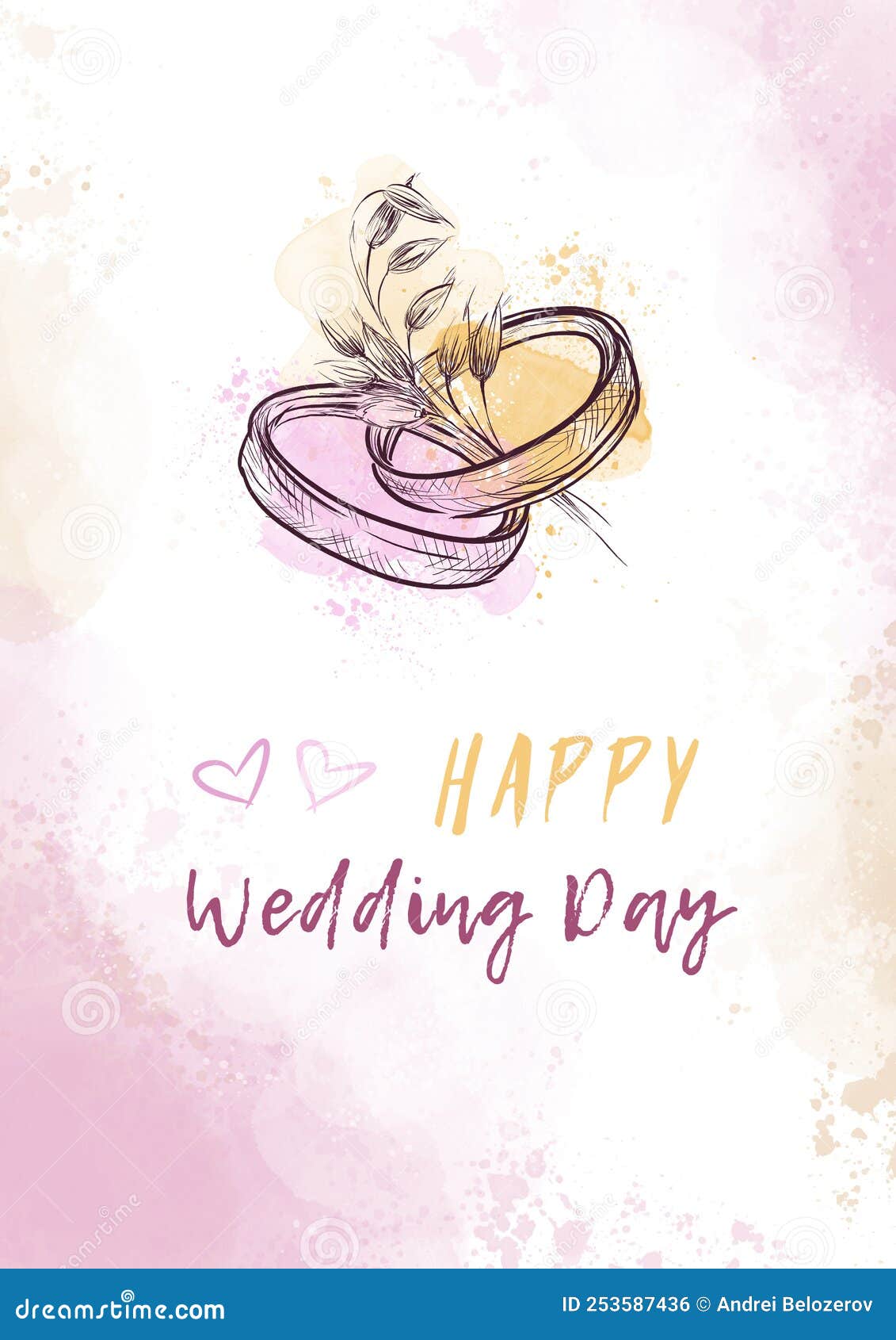 Background- Frame for a Postcard or Invitation with Wedding Rings Stock ...