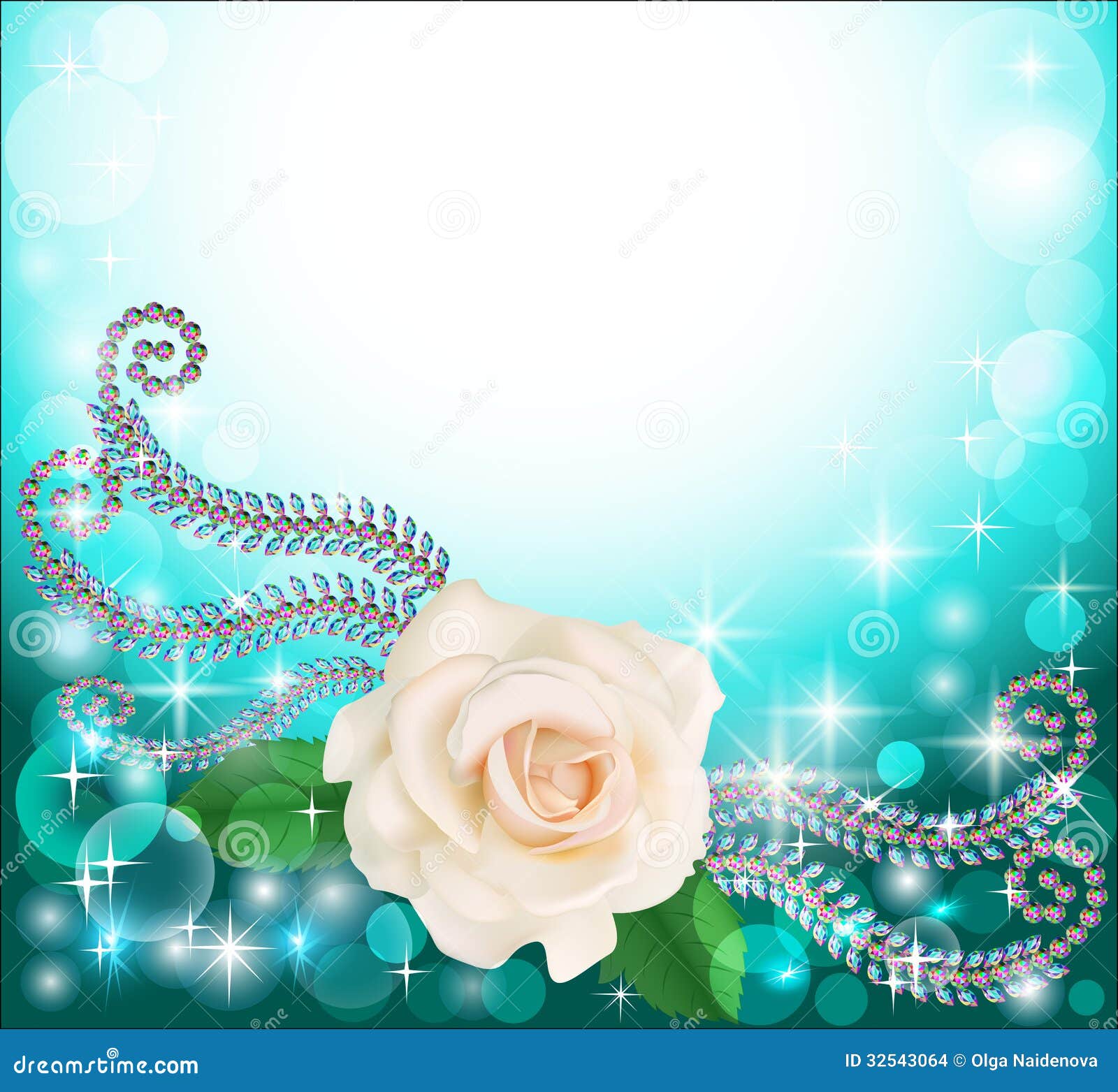 Background Frame with Precious Stones and Floral Stock Vector ...